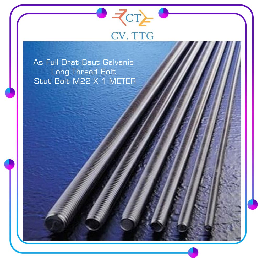 Jual As Full Drat Baut Long Thread Bolt Stut Bolt M22 X 1 METER ...