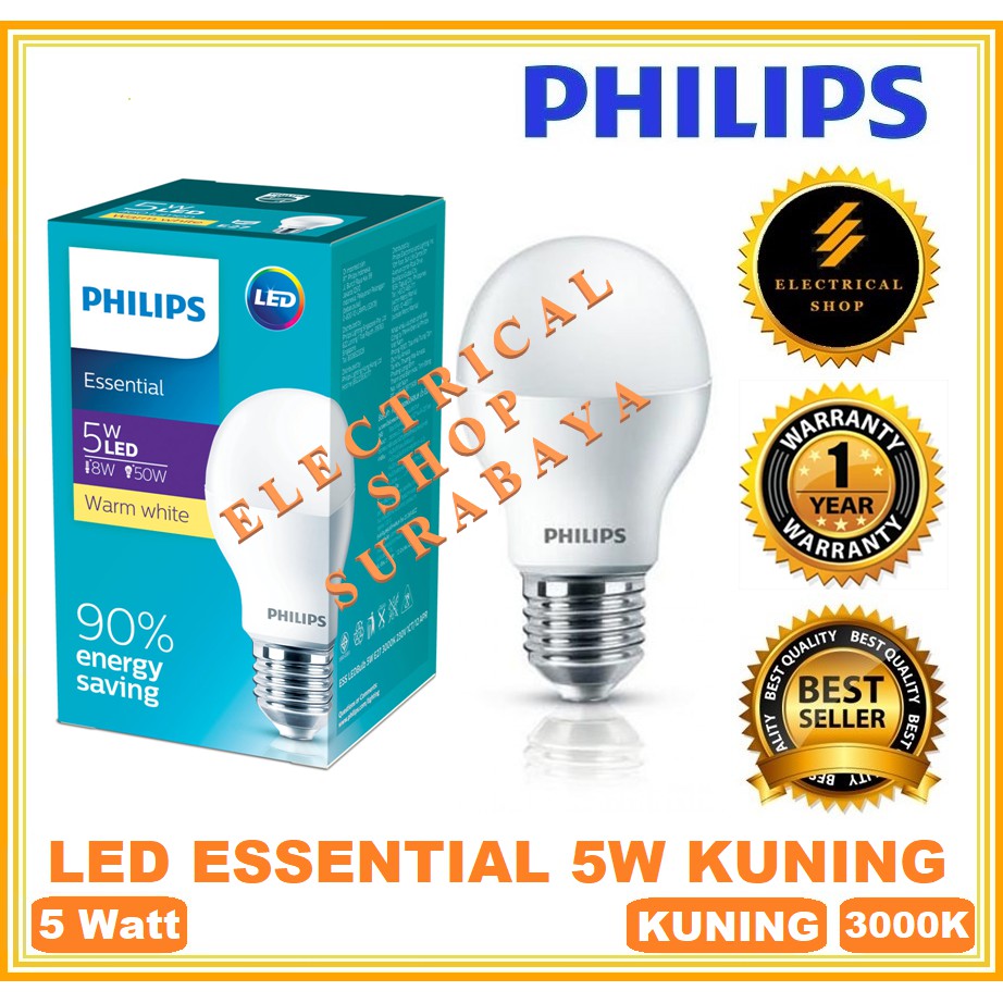 Jual LAMPU LED BULB PHILIPS 3 W - 15 WATT ESSENTIAL ESS (GROSIR) 3W 5W ...