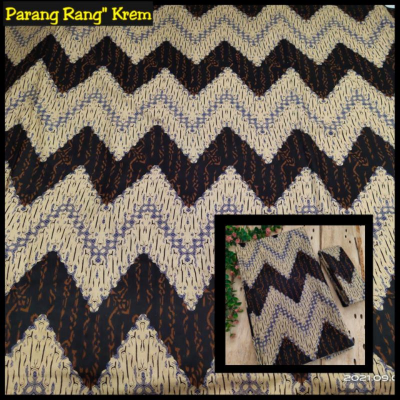 Jual Kain Batik Printing Modern Motif Parang Rang" Krem Kain Meteran ...