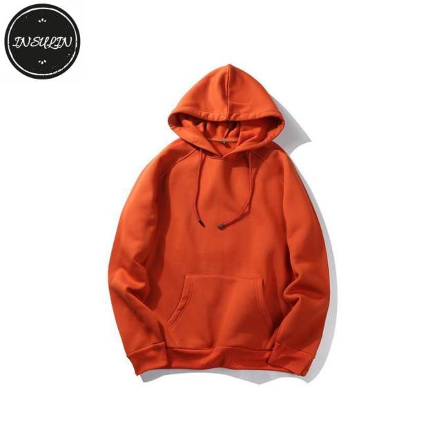 Jual INSULIN Sweater Hoodie Jaket Pullover Polos Merah Bata Pria Wanita ...
