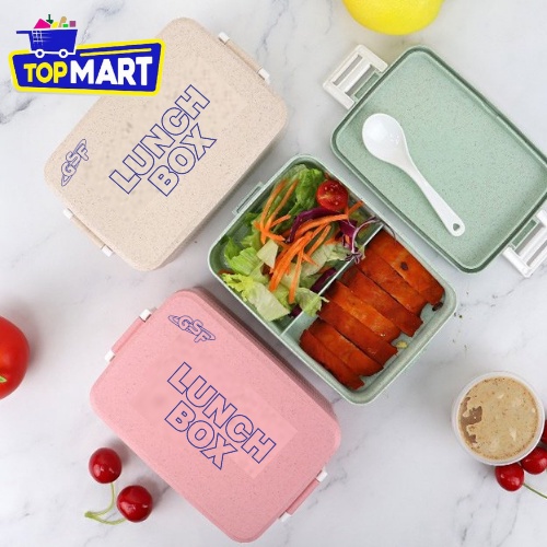 Jual Lunch Box Set Kotak Bekal Makan WHEAT STRAW GANDUM BPA FREE Free Sendok PP Jerami Gandum ...
