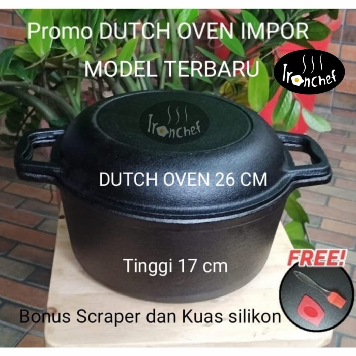 Jual TERBARU IRONCHEF DUTCH OVEN/COMBO COOKER SKILLET/CAST IRON POT ...