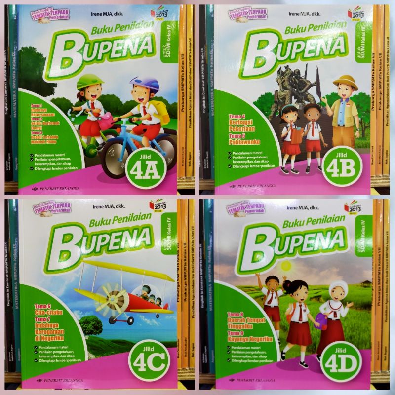 Jual Buku 1 Set Bupena SD/MI kls 4 jld 4A,4B,4C,4D revisi by erkangga ada 4 buku | Shopee Indonesia