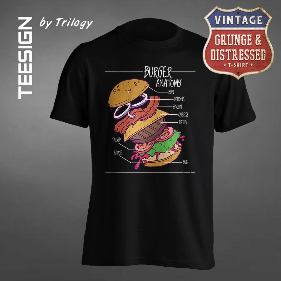 Jual TEESIGN by TRILOGY 0096 - BURGER ANATOMY - Kaos Premium - Food ...