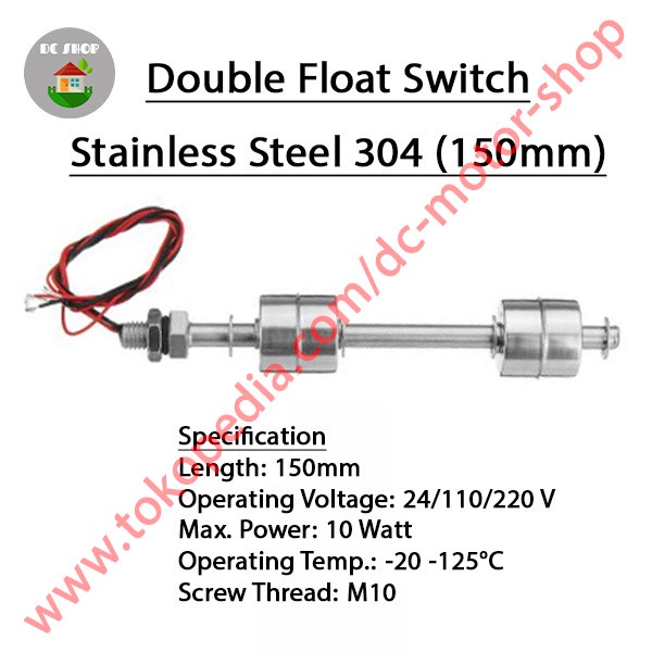 Jual Double Float Switch Dual Ball Stainless Steel Water Level Sensor ...