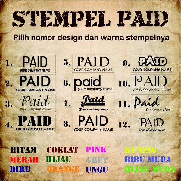 Jual stempel PAID stamp inkself 13mm 40mm lunas murah digital stamp ...