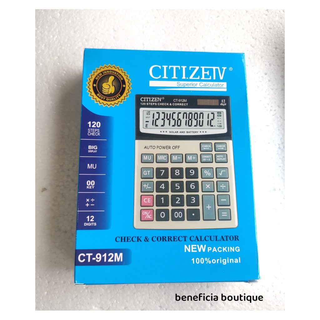 Jual KALKULATOR CITIZEN CT 912M 12 DIGIT | Shopee Indonesia