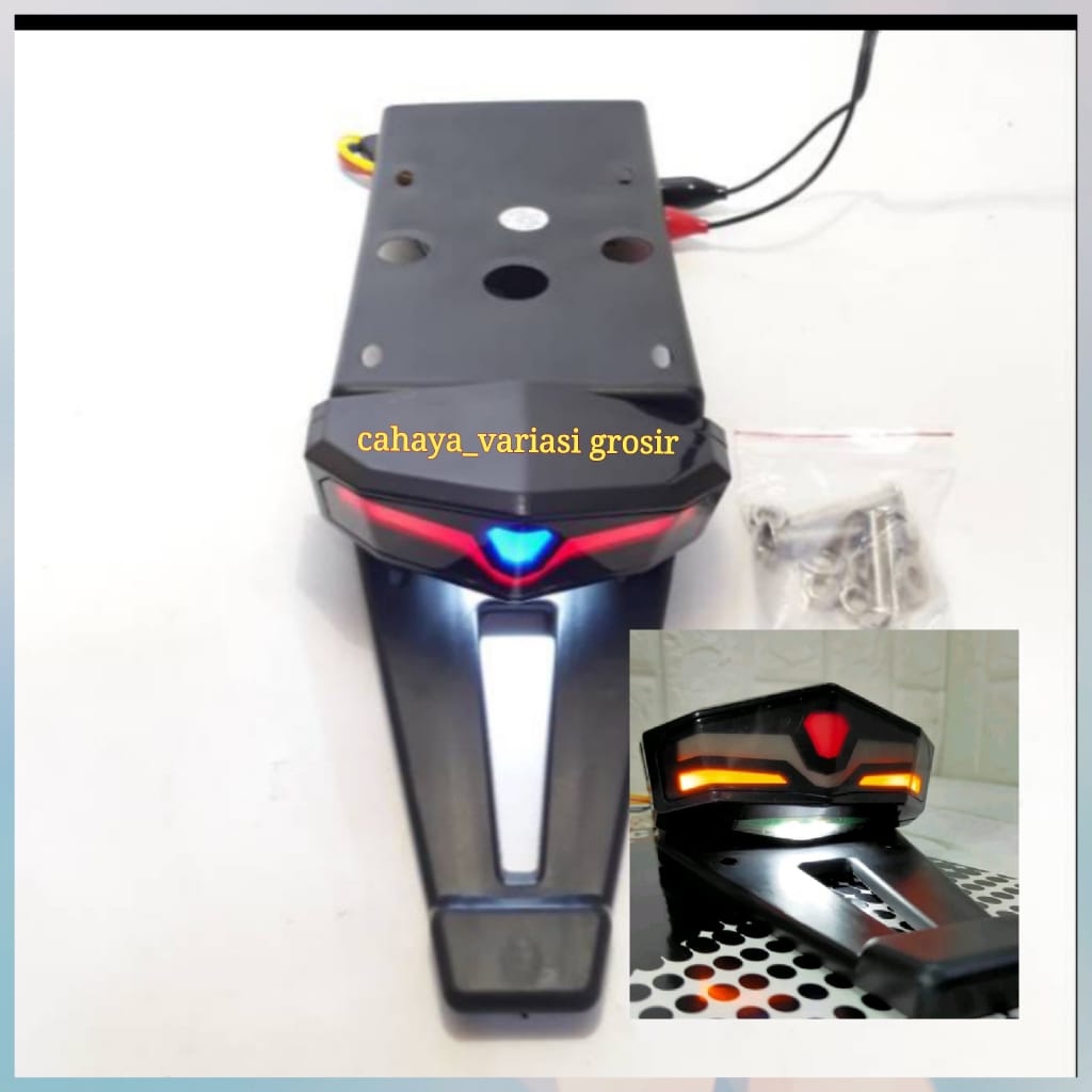 Jual Buntut klx - Spakbor belakang lampu stop klx 3 in 1 variasi model baru blue kawasaki klx ...