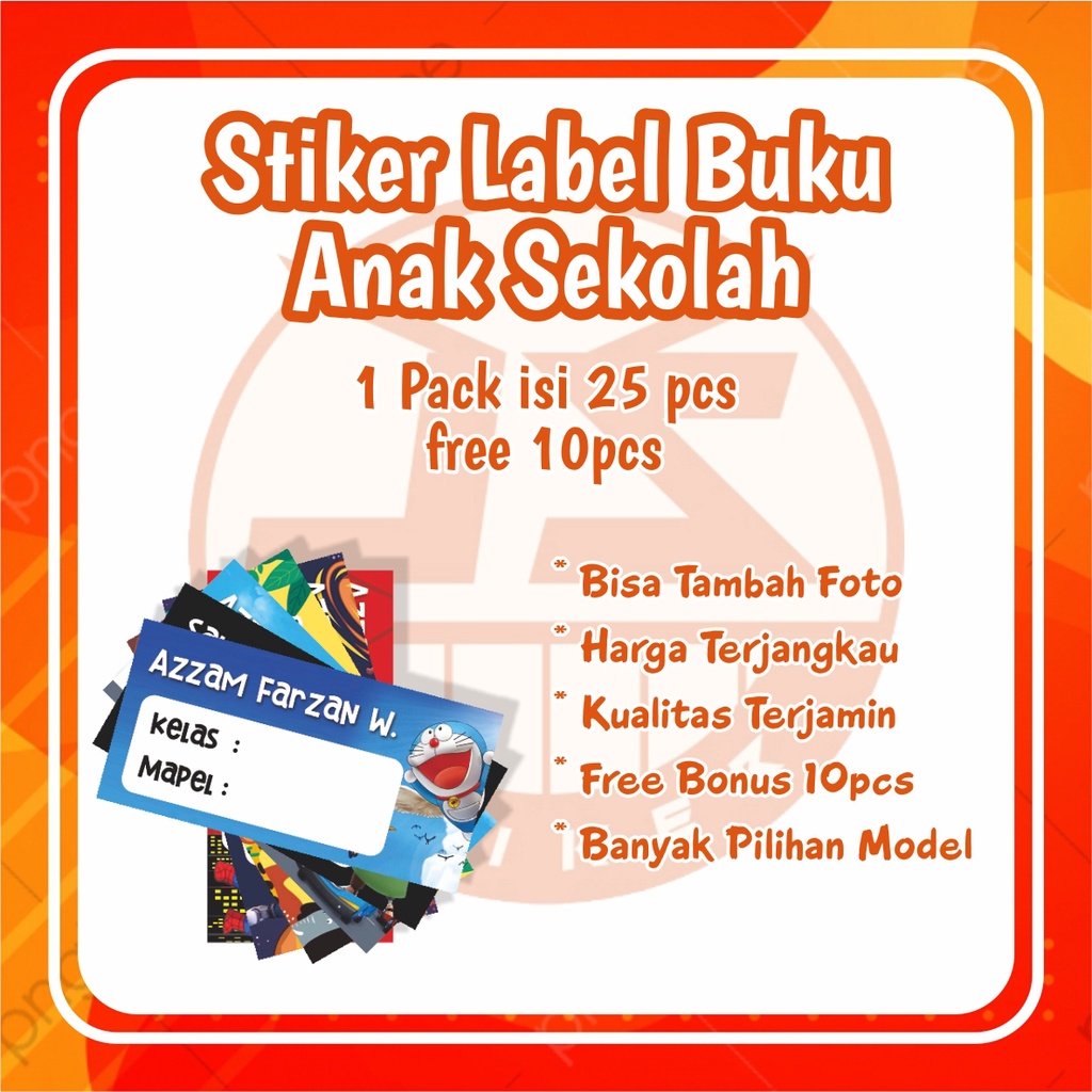 Jual Bisa Custom Desain Stiker Buku / Label Buku Sekolah / Sampul Buku ...