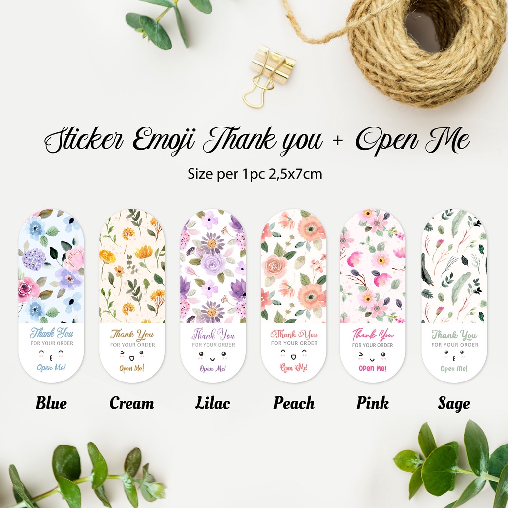 Jual STICKER STIKER OPEN ME MINI EMOJI EMOTICON EMO FLOWER THANK YOU ...