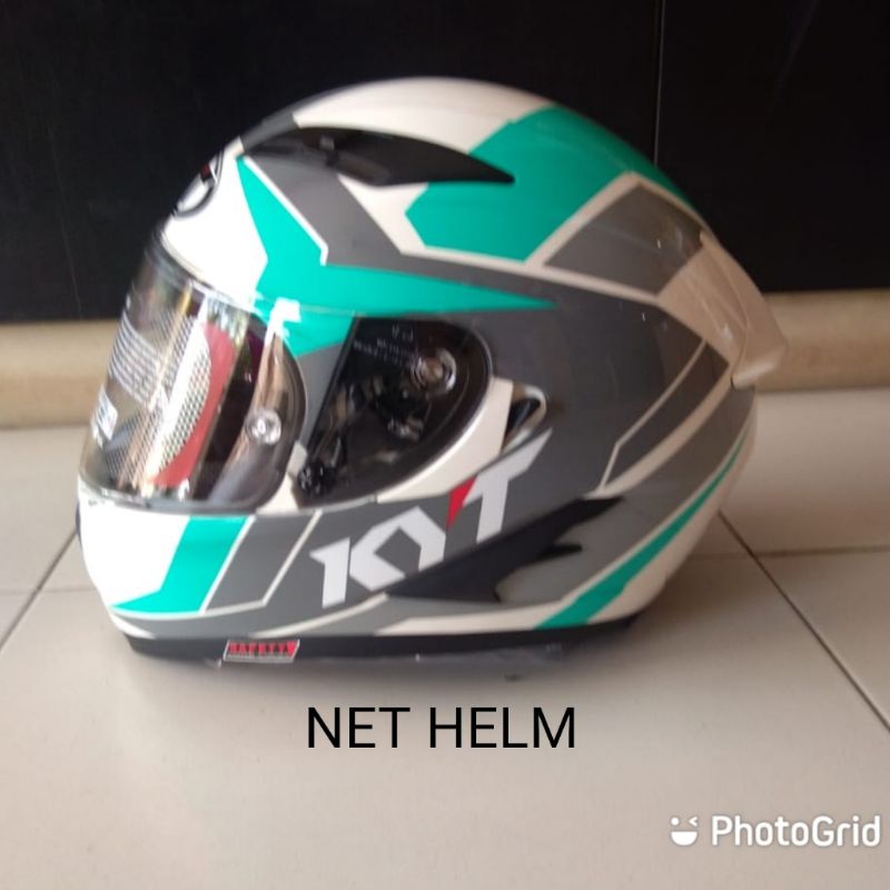 Jual HELM KYT FALCON FR RAID WHITE GREEN ONGKIR HANYA 2 KG | Shopee ...
