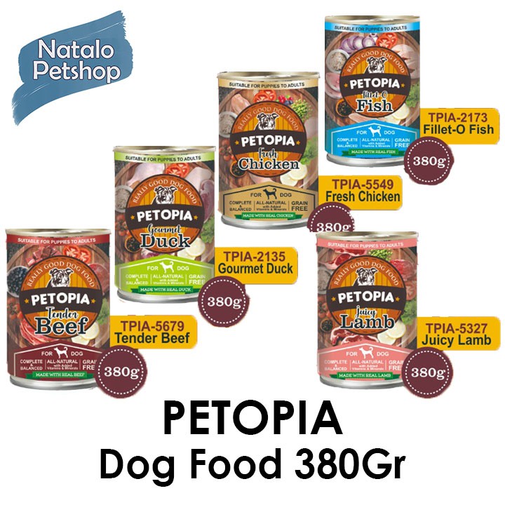 Jual Petopia Dog Food 380Gr/Makanan Kaleng Anjing/Canned/Lamb/Beef/Fish ...