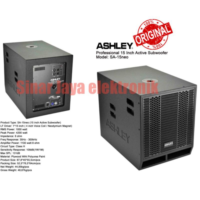 Jual Subwoofer Active Ashley SA 15neo Original 15 inch | Shopee Indonesia
