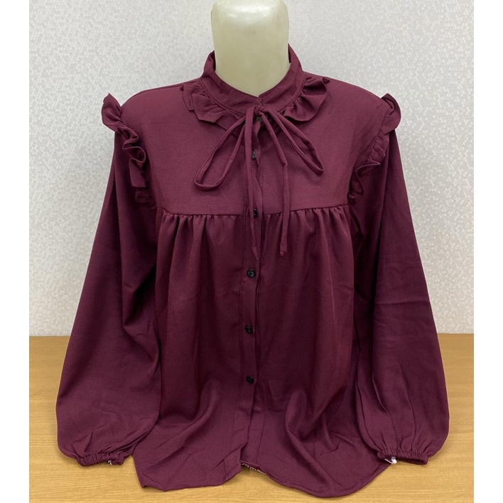 Jual BLOUSE KOREA -BLOUSE SHANGHAI RUMBAI TALI - ATASAN WANITA ...