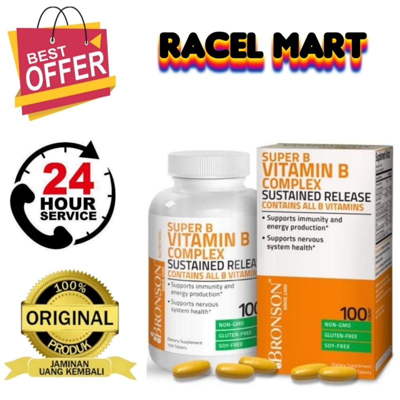 Jual Bronson vitamin B complex sustained release super B asli USA isi ...