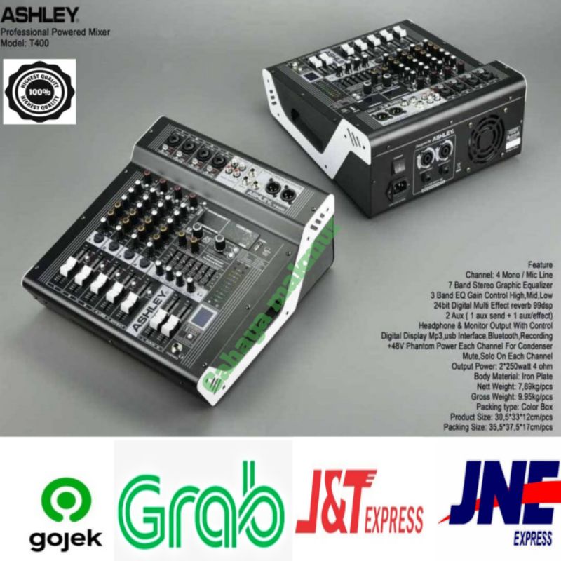 Jual POWER MIXER AUDIO ASHLEY T400 T 400 4 CHANNEL | Shopee Indonesia