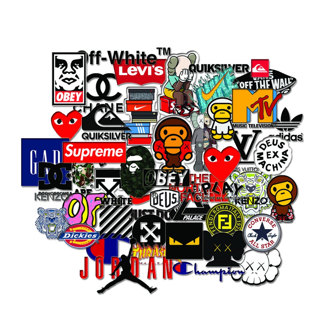 Jual 50pcs STICKER PACK BRAND HYPE BEAST | STICKER TUMBLR LAPTOP HP ...