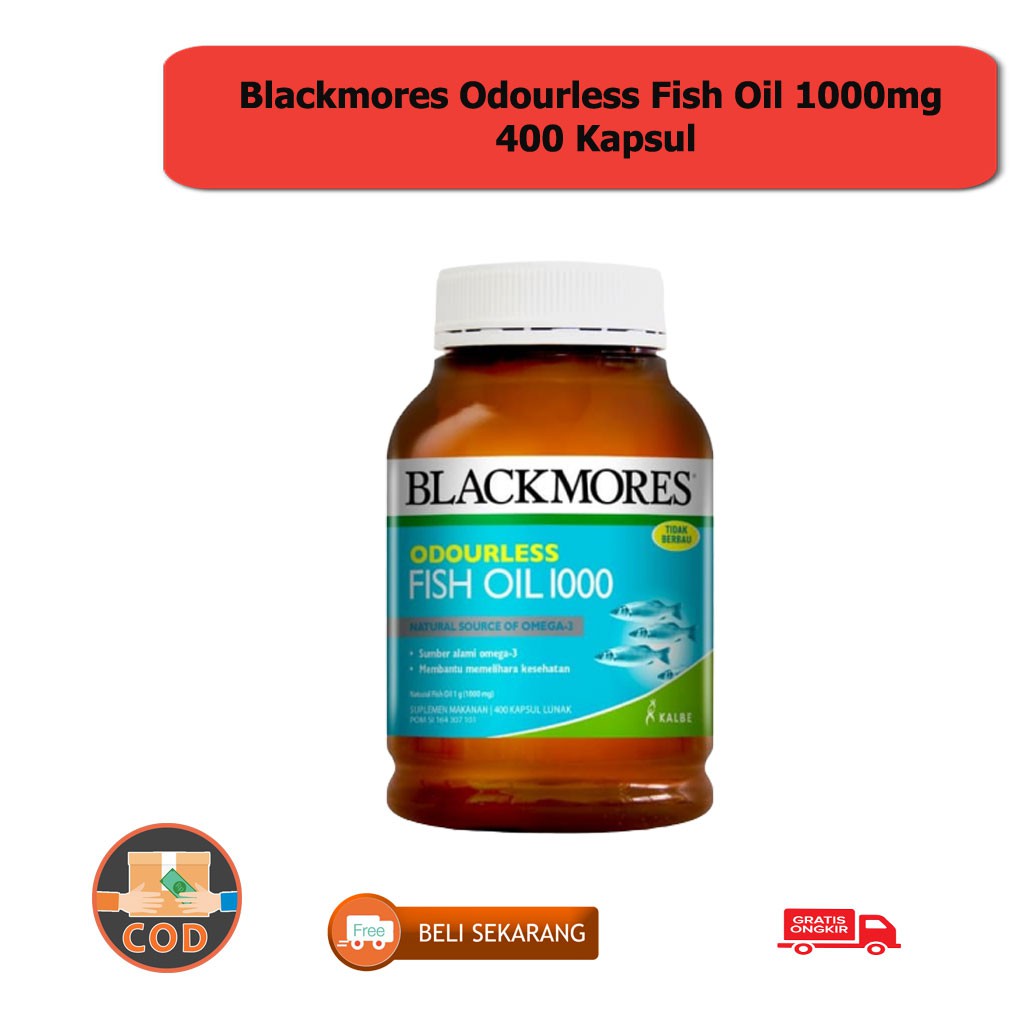 Jual Blackmores Odourless Fish Oil 400 Kapsul Nutrisi Suplemen Obat ...