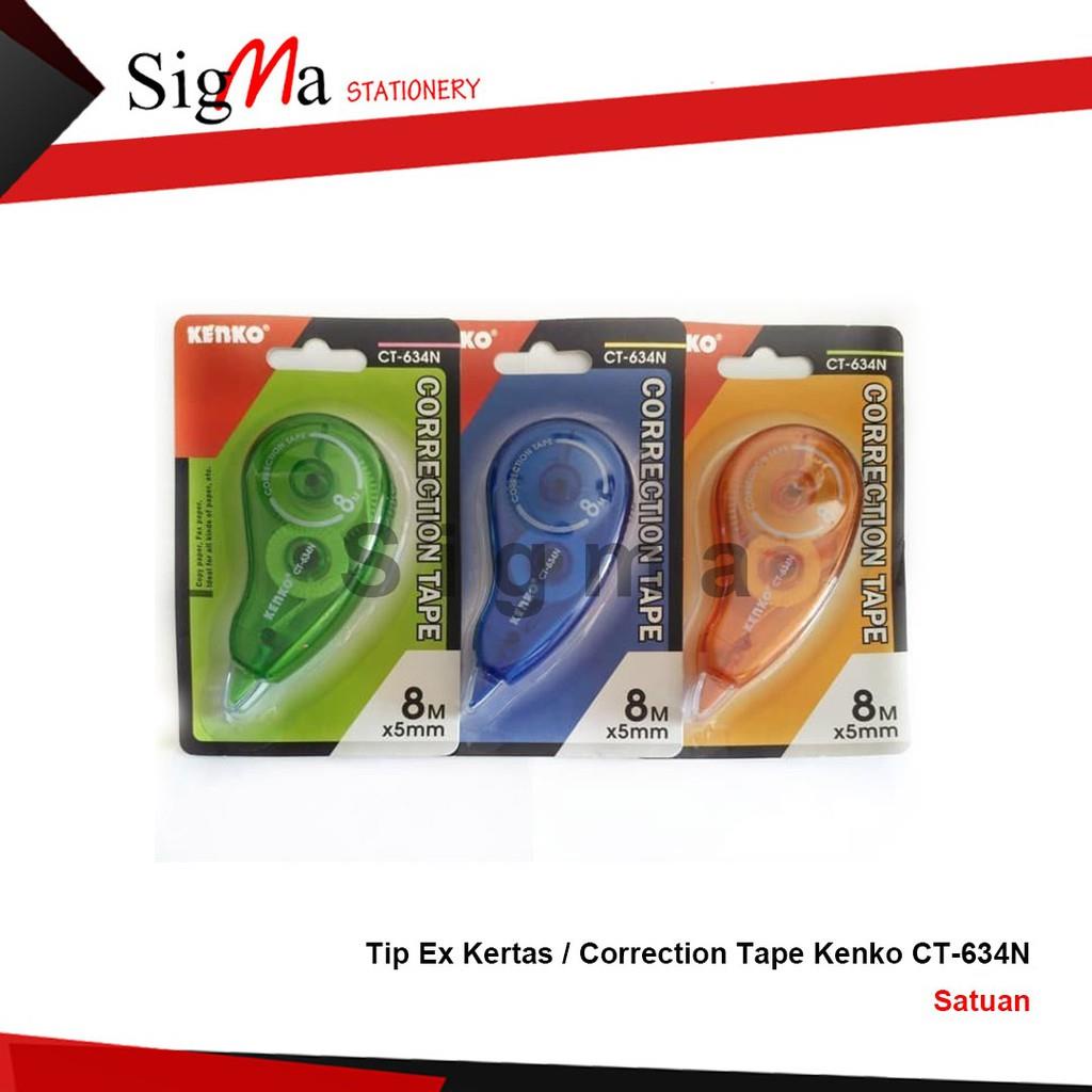 Jual Correction Tape Tipex Tipx Kertas KENKO CT-634N 8Mx5mm | Shopee ...
