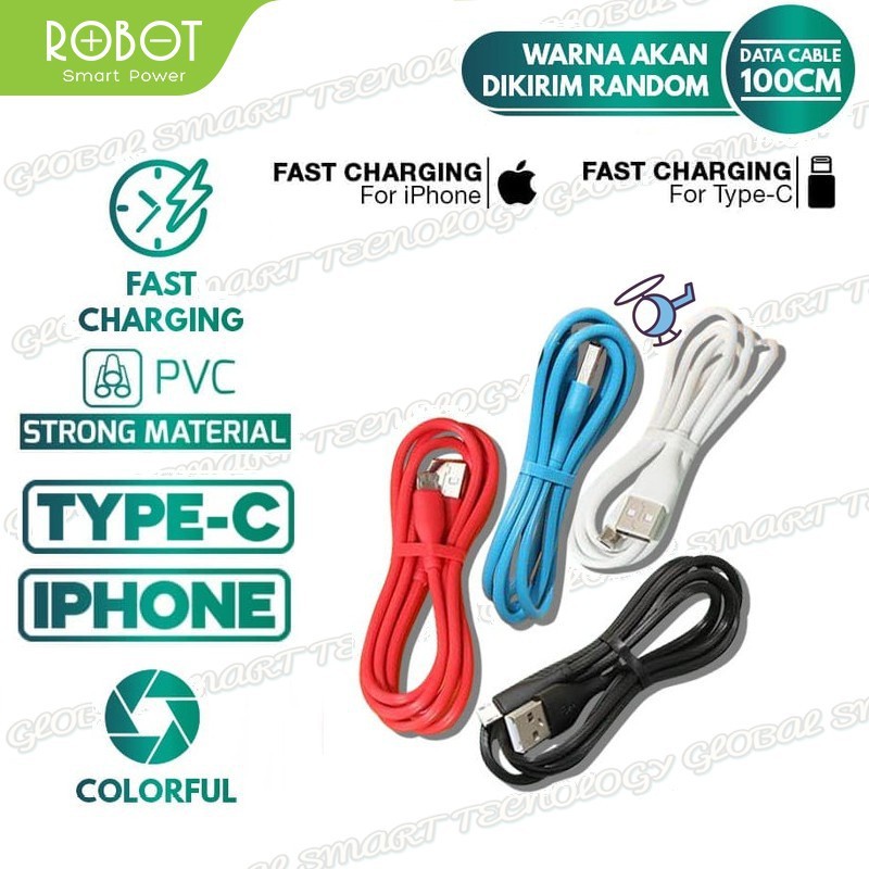 Jual Kabel Data ROBOT RT-TL100 2.4A Type-C | Shopee Indonesia