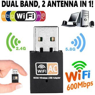 Jual realtek usb wifi ac wireless adapter dual band 5ghz 2.4ghz 600mbps ...