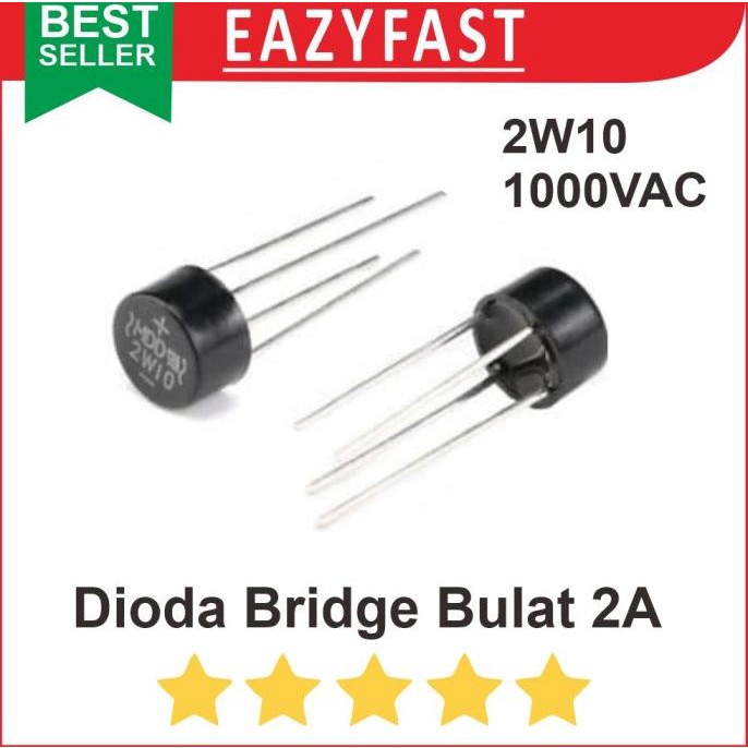 Jual Dioda Bridge 2A 1000V Rectifier Full Wave Jembatan Penyearah 2W10 ...