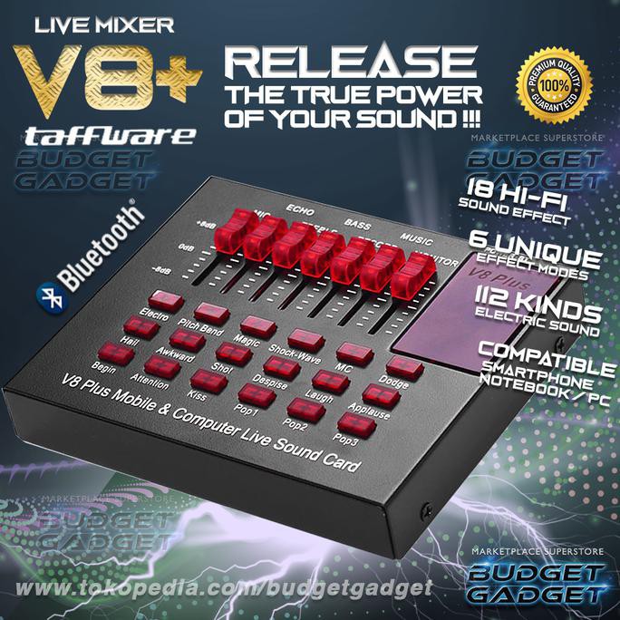 Jual Sound card Live Mixer V8 Plus Bluetooth Audio USB External ...