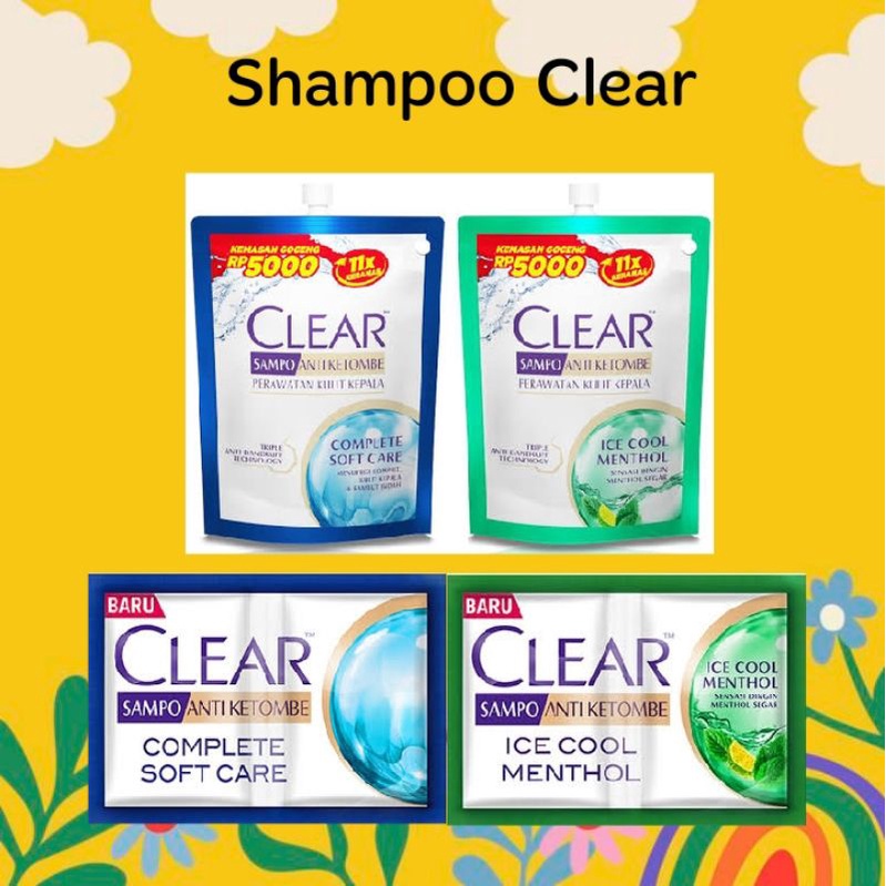 Jual Shampoo Clear Ice Cool Menthol Complete Soft Care 5000 Sampo Anti ...