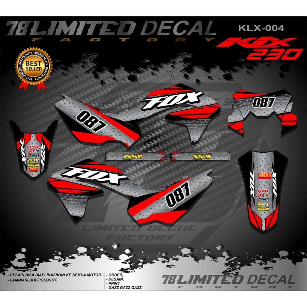 Jual Decal KLX 230 Full Body stiker/ sticker dekal klx new/se desain ...