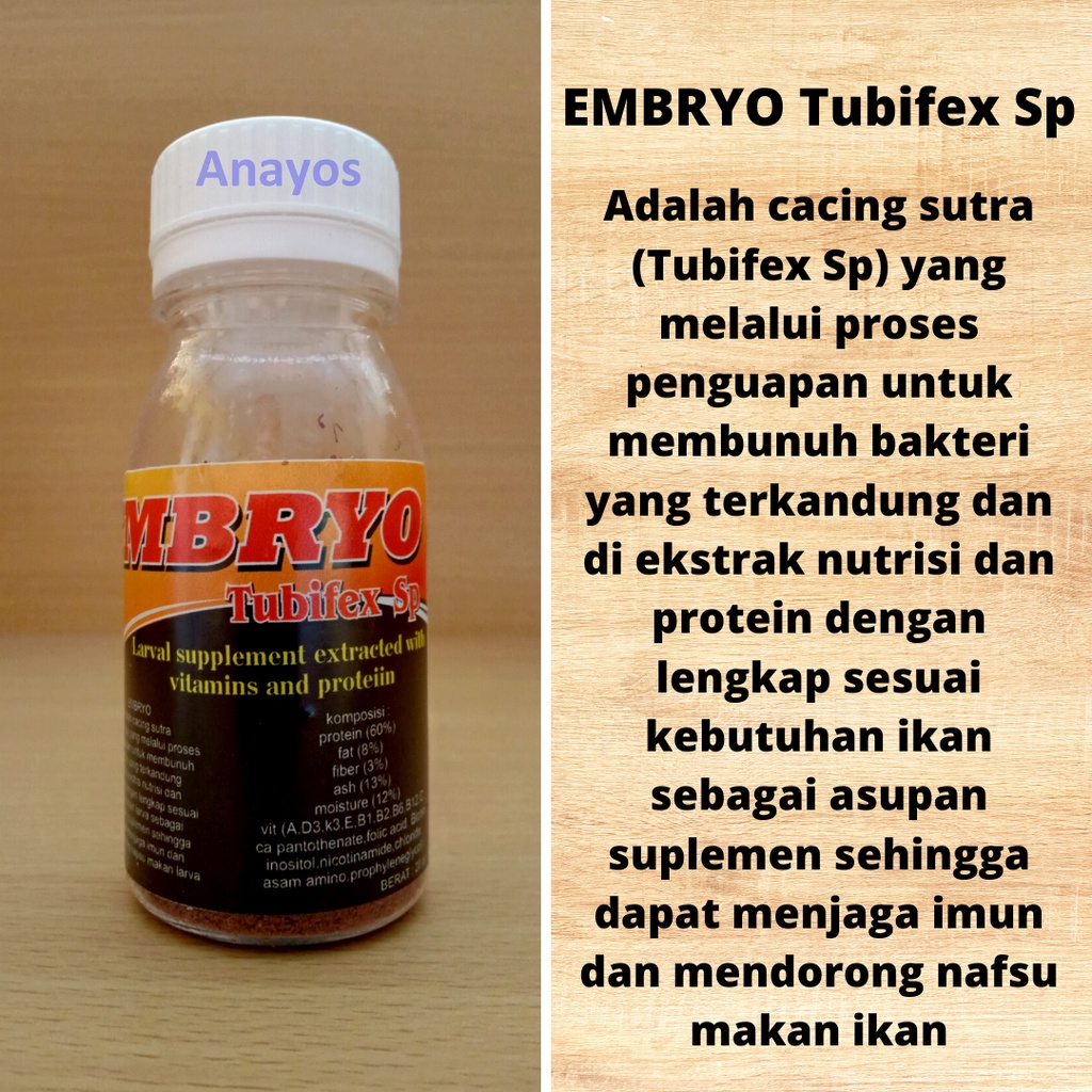 Jual Cacing Sutra Kering EMBRYO Tubifex Sp 20 Gram Pakan Makanan Ikan ...