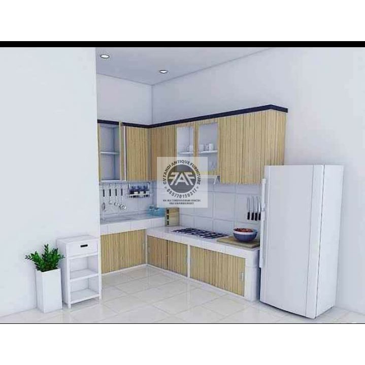 Jual Kitchen set modern bahan jati finishing 1.8jt per meter BM03052 ...