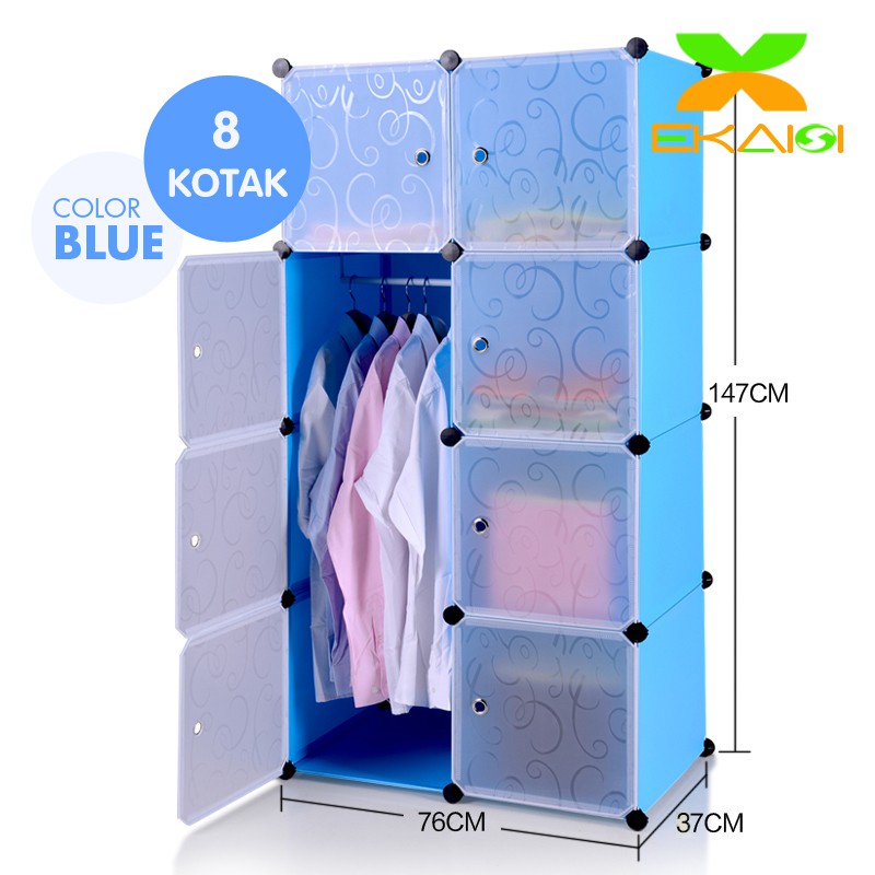 Jual Ekaisi Lemari pakaian plastik rak serbaguna susun lemari baju ...
