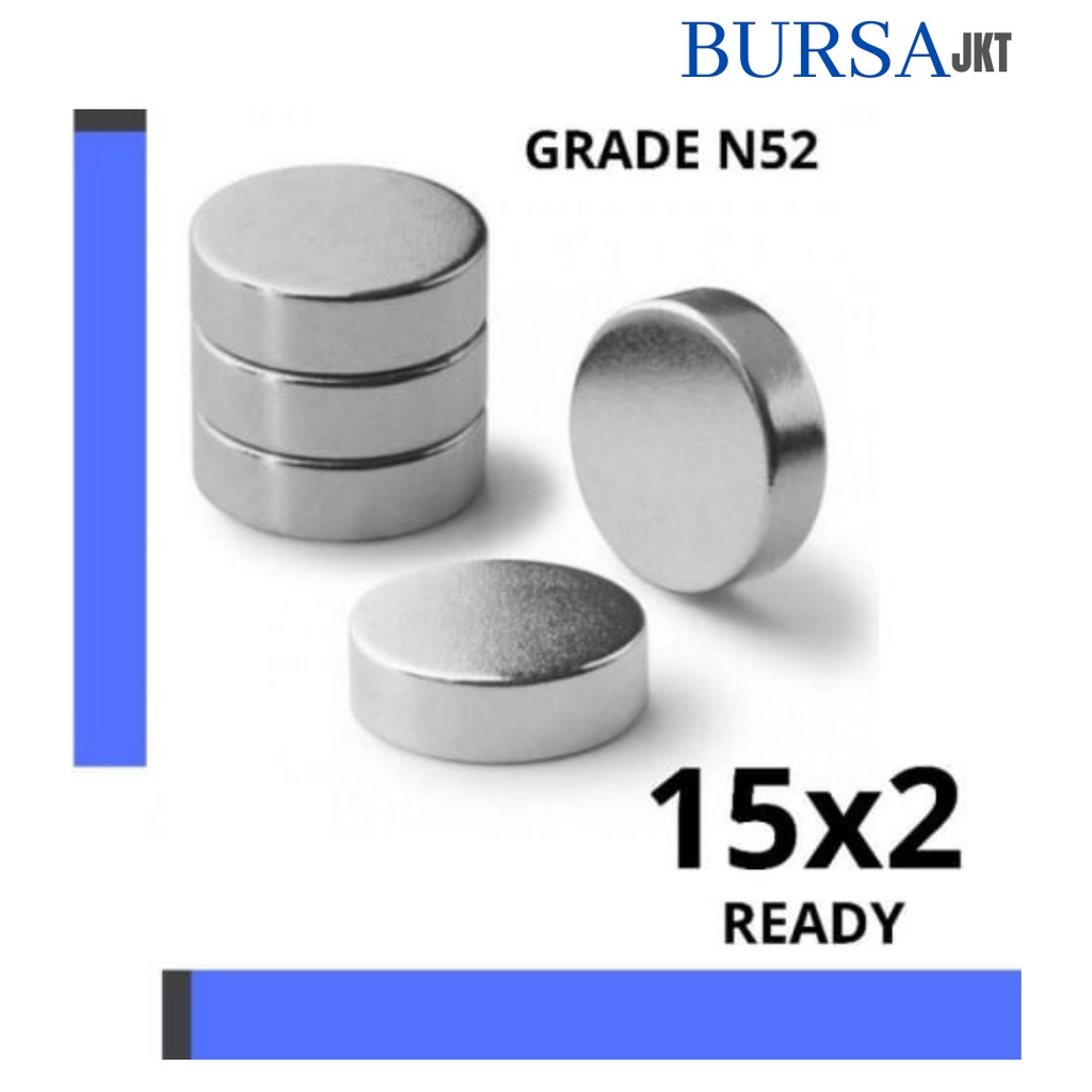 Jual MAGNET SUPER KUAT N52 NEODYMIUM N52 BULAT STRONG NdFeB 15 x 2 MM ...