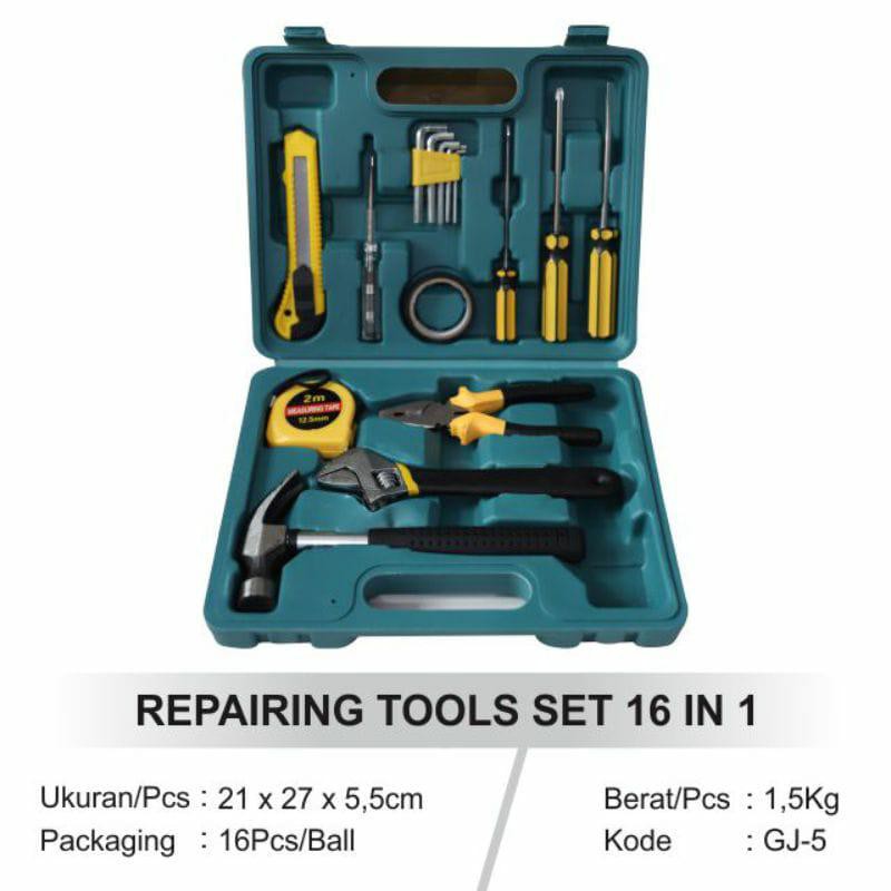 Jual [2000gr] T302 | REPAIRING TOOL SET 16 IN 1 / ALAT PERTUKANGAN ...