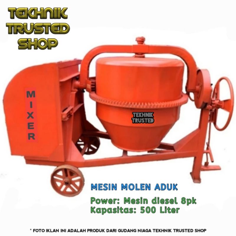 Jual Cement mixer 500 L Mesin molen aduk semen dll diesel 8 pk CMD8FZT ...