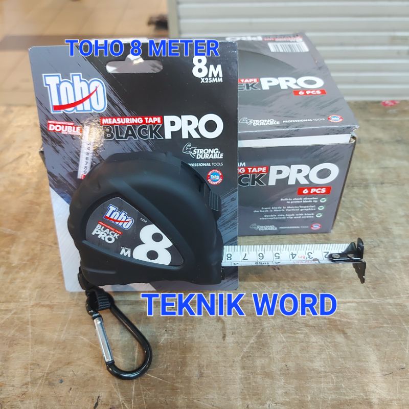 Jual METERAN TOHO 8 METER BLACK PRO / ALAT UKUR PLAT 8 METER / METERAN ...