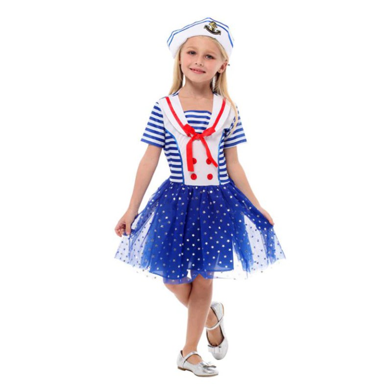 Jual IMPORT Girl Cute Sailor Costume Kids Halloween Fantasia Navy ...
