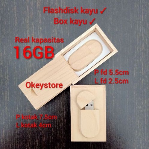 Jual FLASHDISK 16GB KAYU OVAL + BOX KAYU SLIDE REAL KAPASITAS | Shopee ...