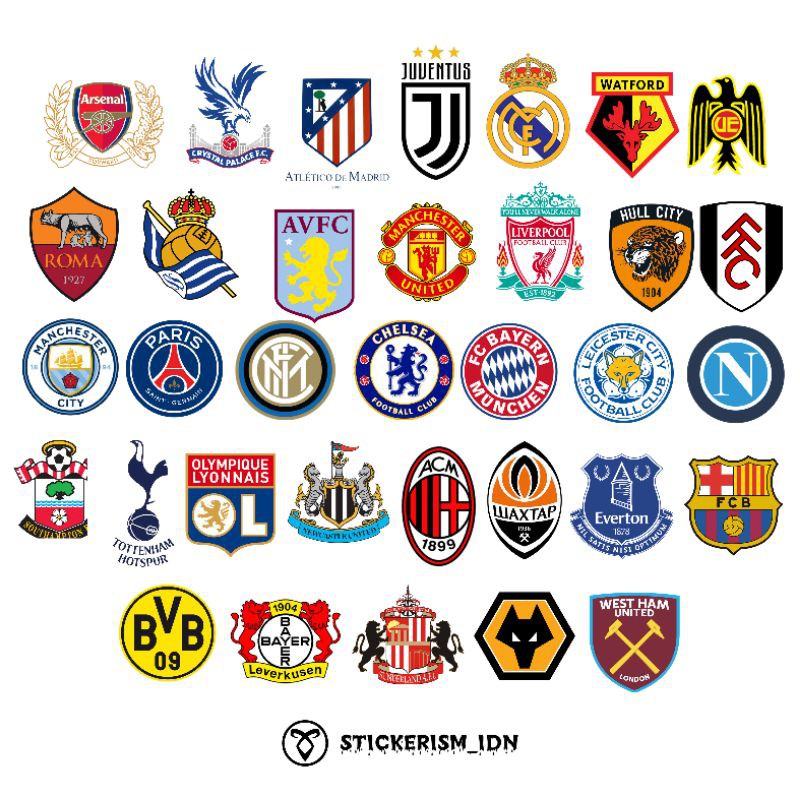 Jual STICKER / STIKER CLUB BOLA TAHAN AIR TEMPELAN LAPTOP DAN CASING HP ...