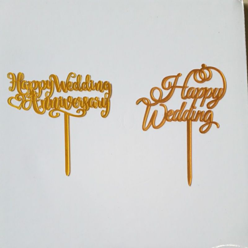 Jual CAKE TOPPER HAPPY WEDDING ANNIVERSARY | Shopee Indonesia