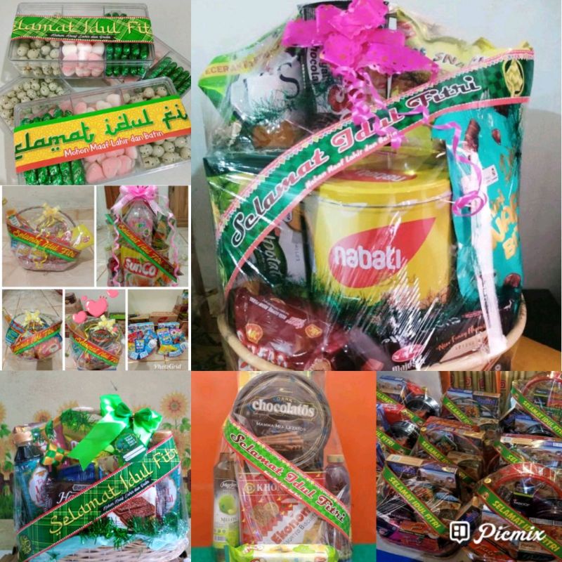 Jual Selempang Parcel Lebaran Pita Sleeve Toples Kotak Kue Hampers Dus ...