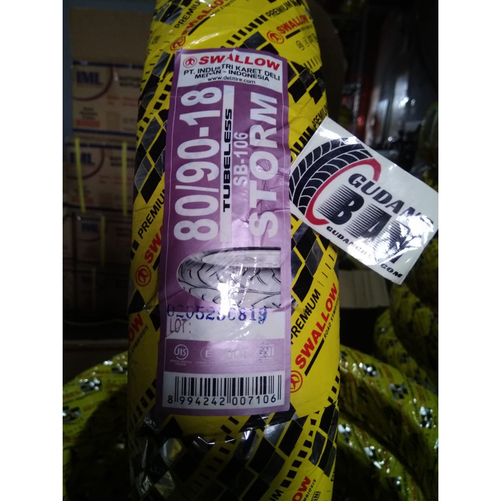 Jual BAN LUAR SWALLOW STORM SB 106 Uk 80 / 90 -18 TUBELESS Megapro ...