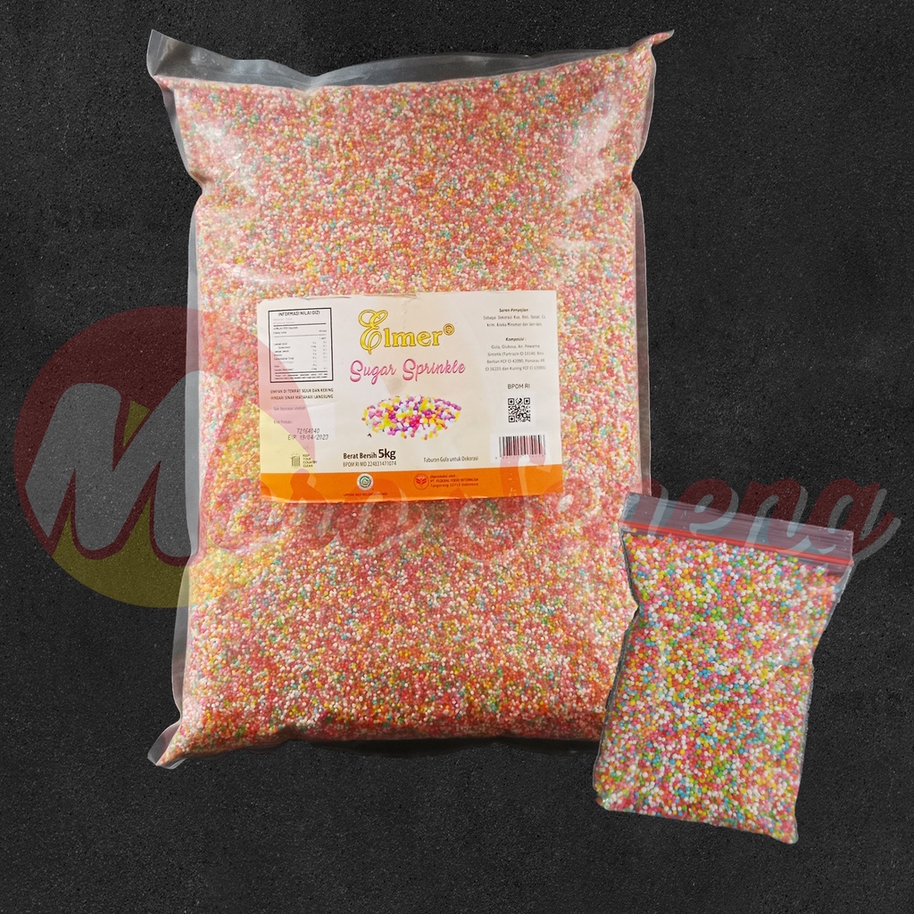 Jual Spikel Elmer Sprinkle Gula Trimit Warna Hiasan Kue | Shopee Indonesia