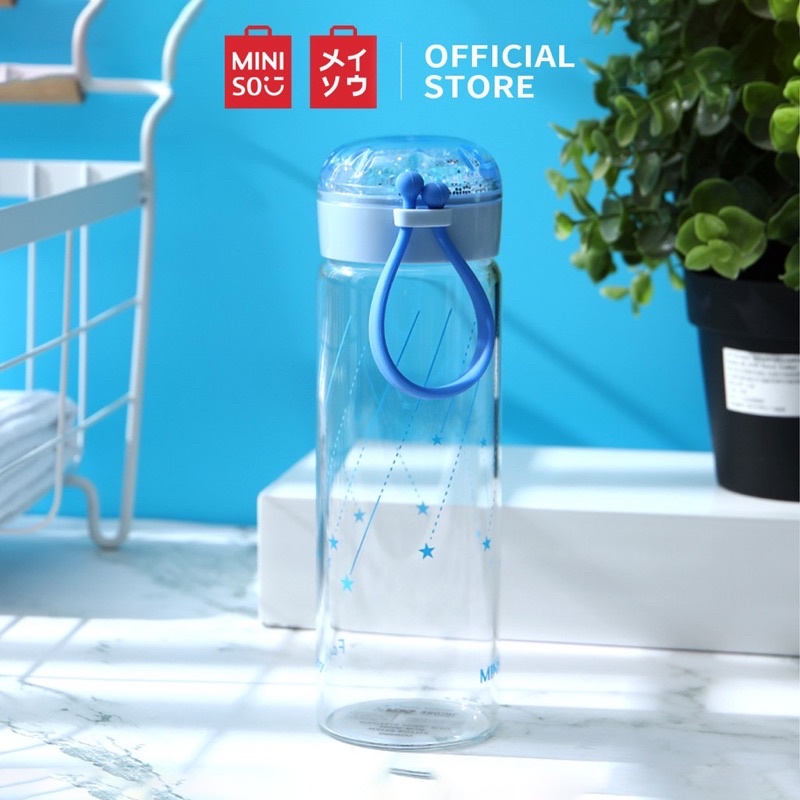 Jual MINISO ORIGINAL - Shaker Flimty - Botol Air Minum Kaca Glass Water ...