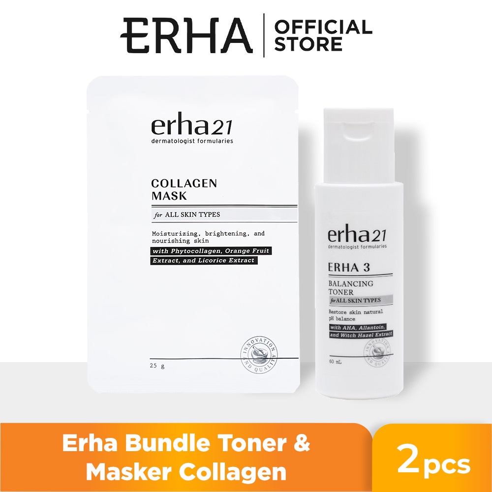 Jual ERHA VP Erha 3 & Collagen Mask - Paket Toner & Masker Wajah ...
