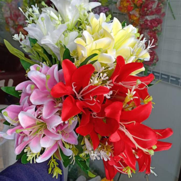 Jual BUKET BUNGA LILY BUNGA PLASTIK BUNGA ARTIFICIAL BUNGA PALSU ...