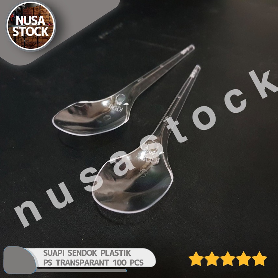 Jual SUAPI SENDOK MAKAN PLASTIK PS TRANSPARAN BENING 100 PCS FOOD GRADE ...