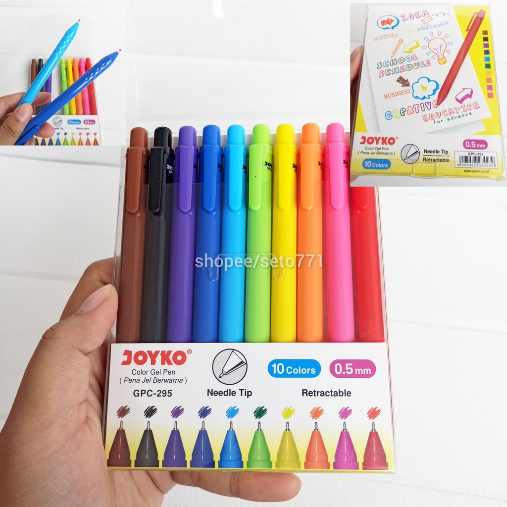 Jual Pulpen Gel Joyko Color Pen Isi 10 Ballpoint Jel Warna Ball point ...