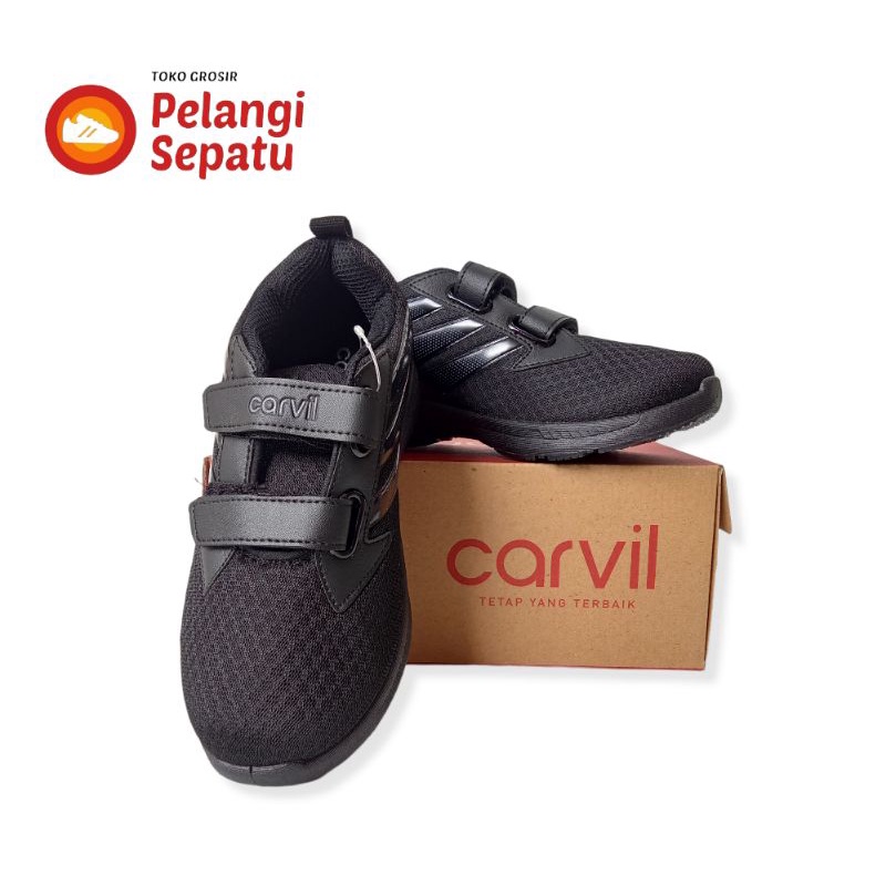 Jual SEPATU SEKOLAH CARVIL 100% ORIGINAL FULL HITAM ASTERIX TANGGUNG ...