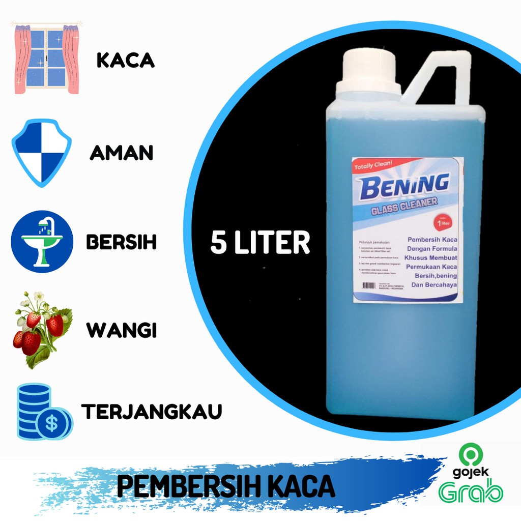 Jual GLASS CLEANER CAIRAN PEMBERSIH KACA JERIGEN UKURAN 5 LITER BANDUNG ...
